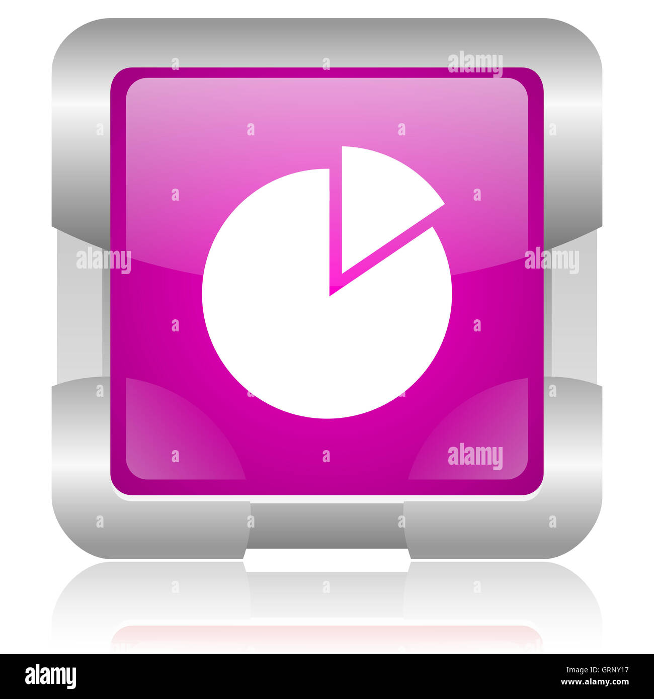 chart pink square web glossy icon Stock Photo - Alamy