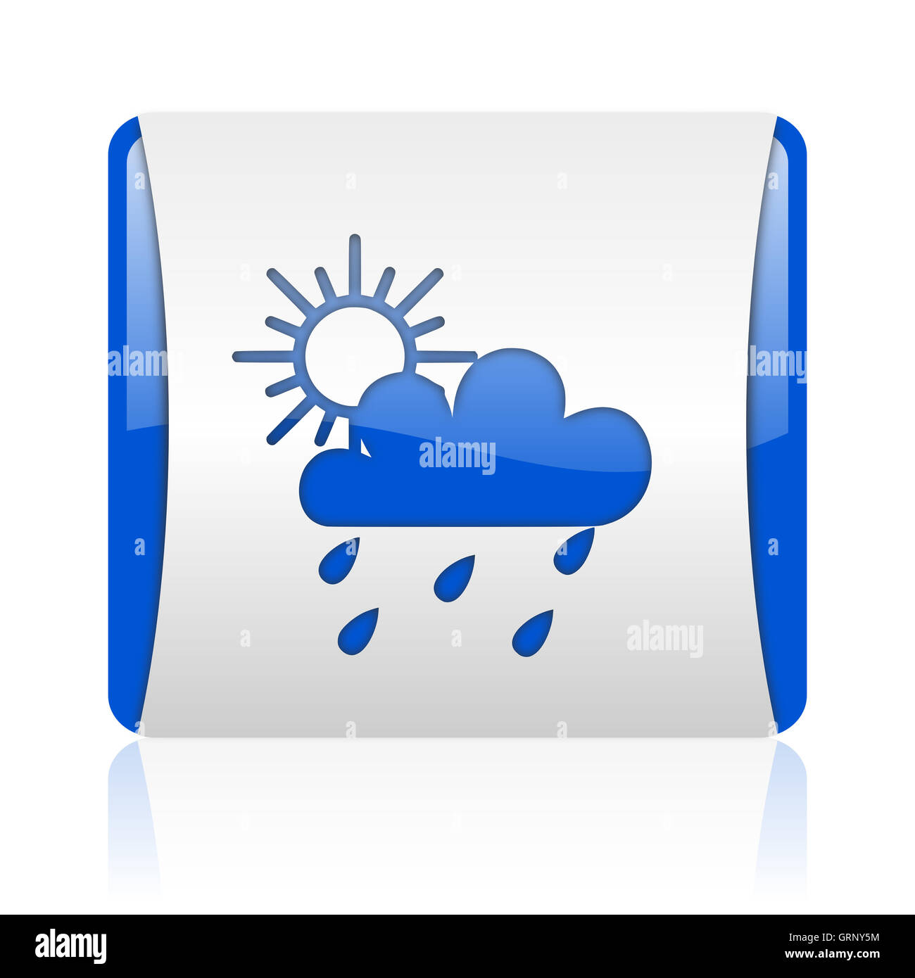 weather forecast blue square web glossy icon Stock Photo - Alamy