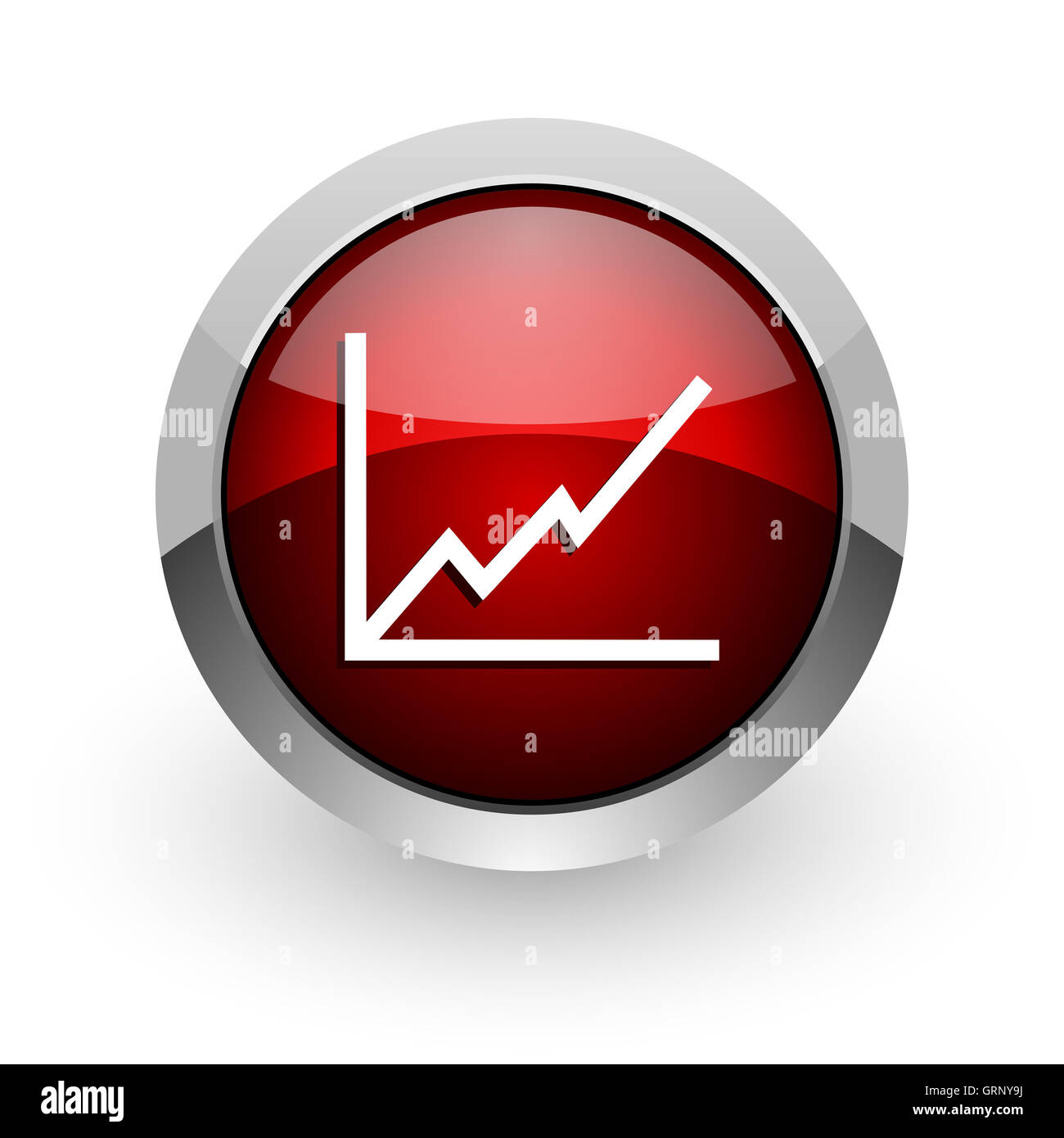 chart red circle web glossy icon Stock Photo - Alamy