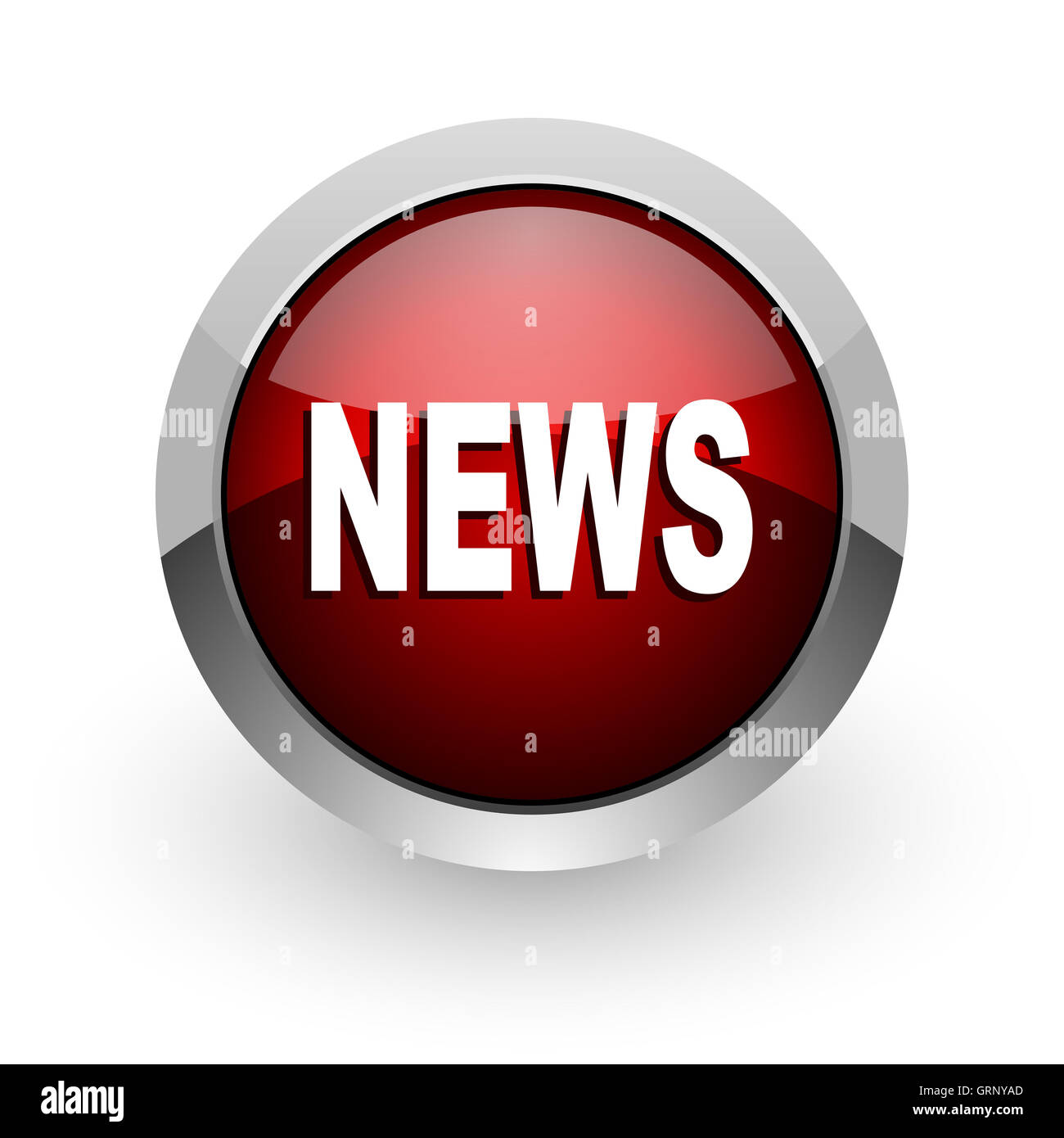 news red circle web glossy icon Stock Photo - Alamy