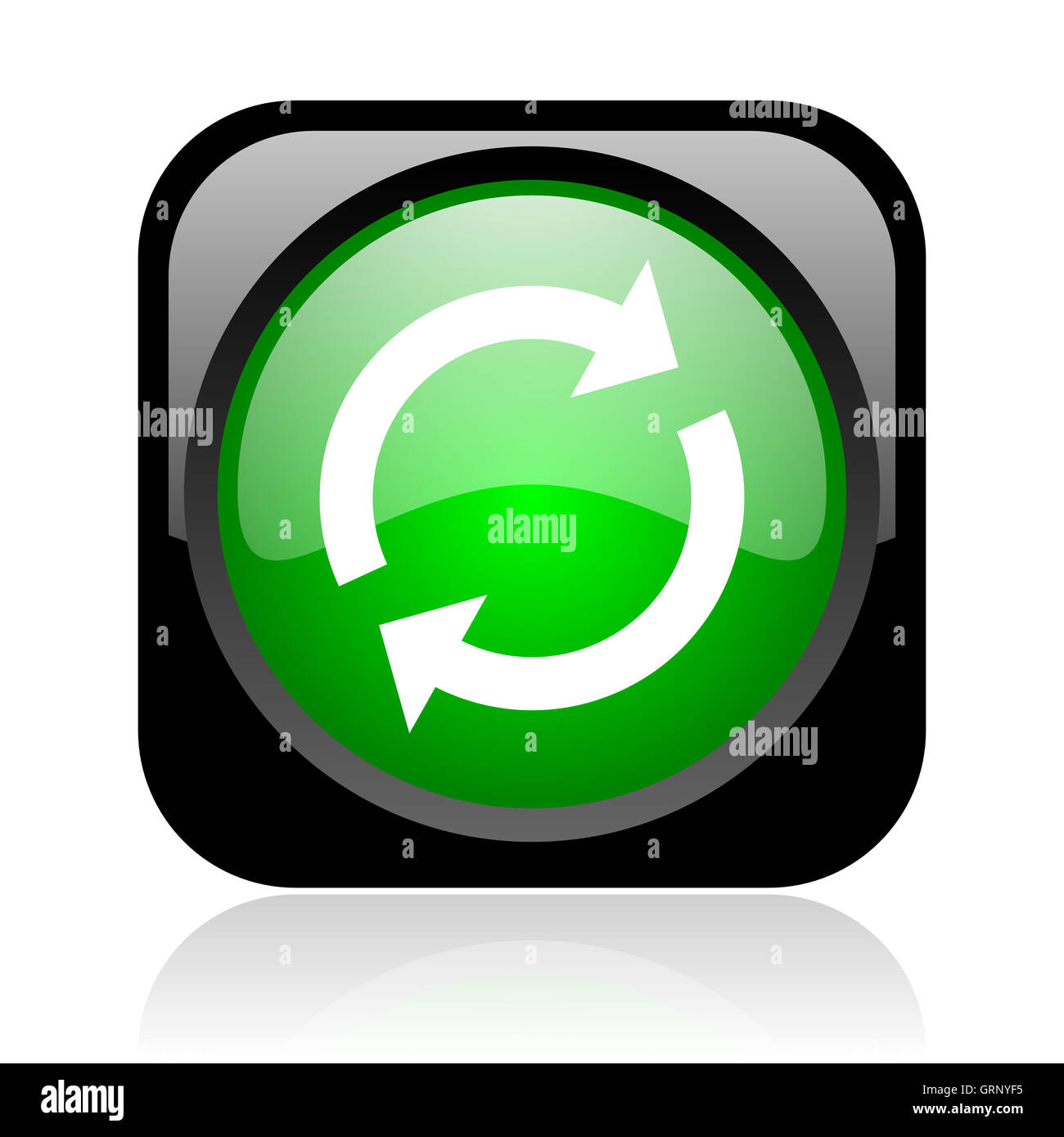 3d glossy refresh icon green hi-res stock photography and images - Alamy