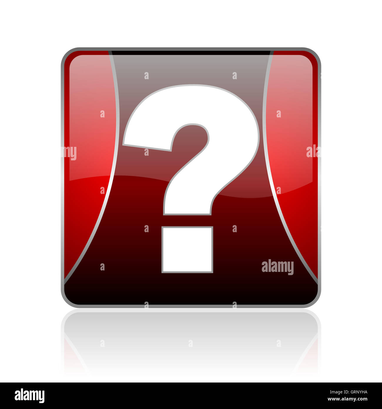 question mark red square web glossy icon Stock Photo - Alamy