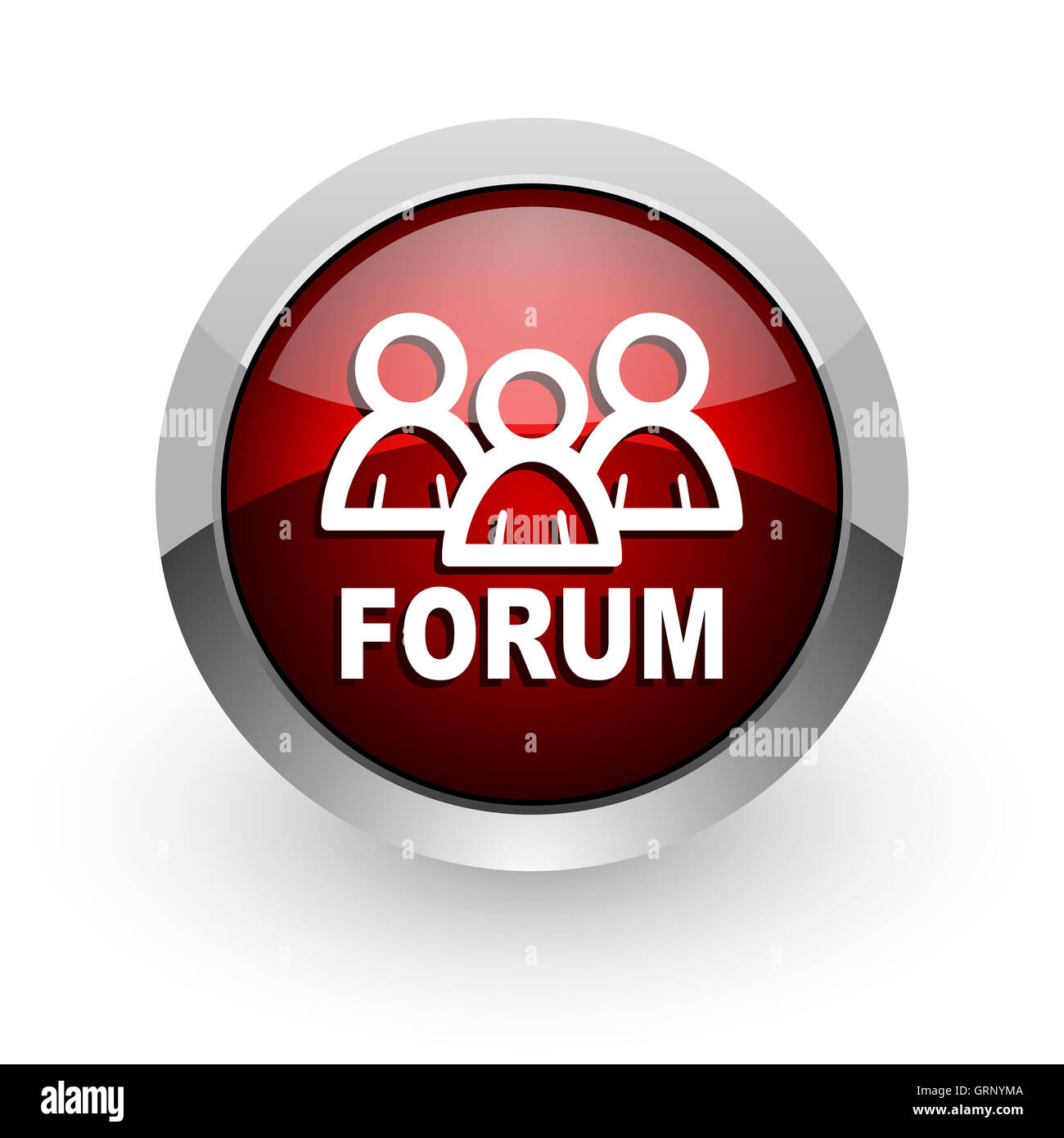 forum red circle web glossy icon Stock Photo - Alamy