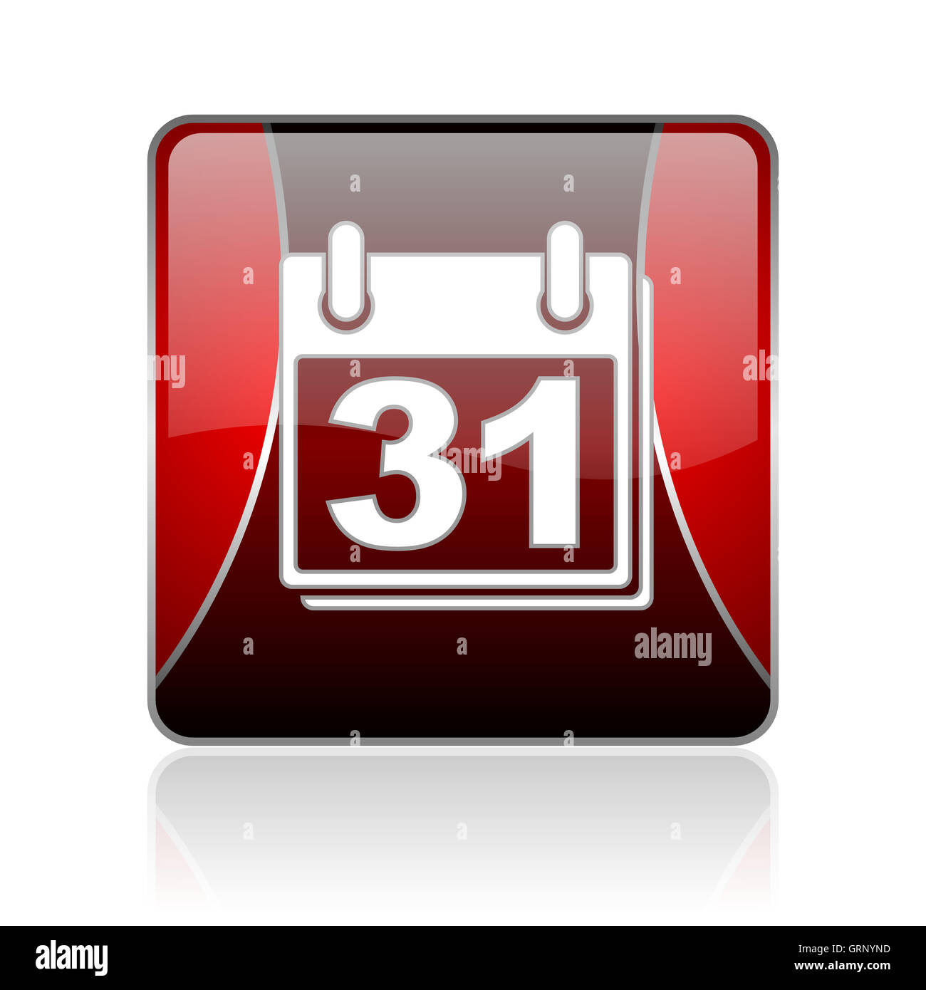 Red calendar icon button Cut Out Stock Images & Pictures - Alamy