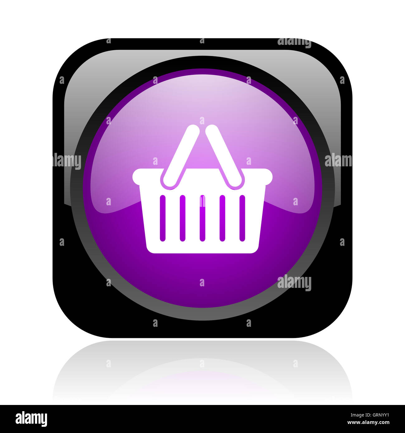 shopping cart black and violet square web glossy icon Stock Photo - Alamy