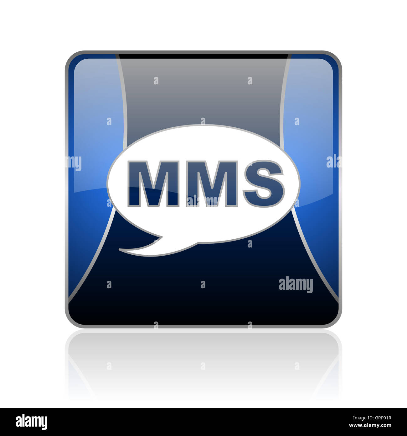 mms blue square web glossy icon Stock Photo - Alamy