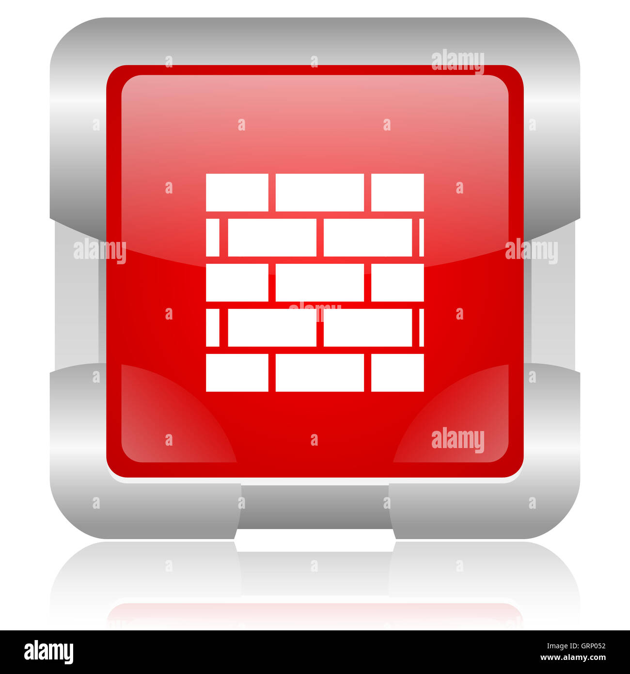 firewall red square web glossy icon Stock Photo - Alamy