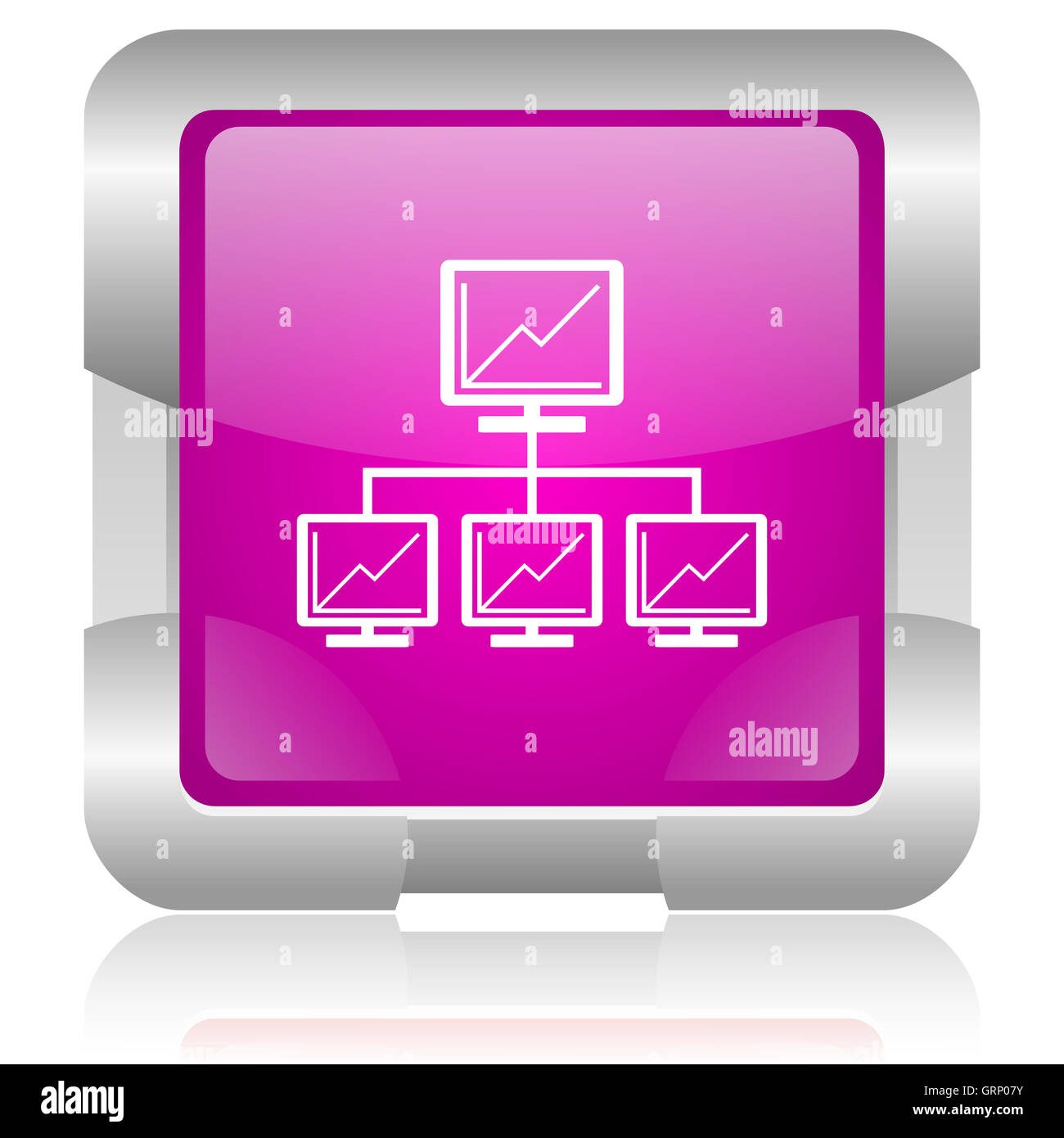 network pink square web glossy icon Stock Photo - Alamy