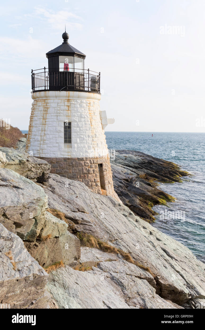Lighthouse on a rocky shore Stock Photo - Alamy