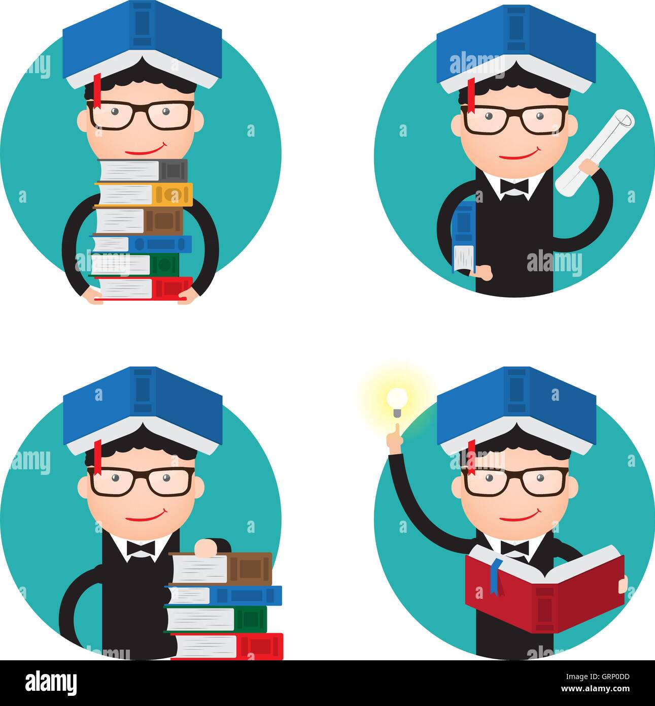 stack of books, certificate, oath, a new idea Stock Vector Image & Art ...