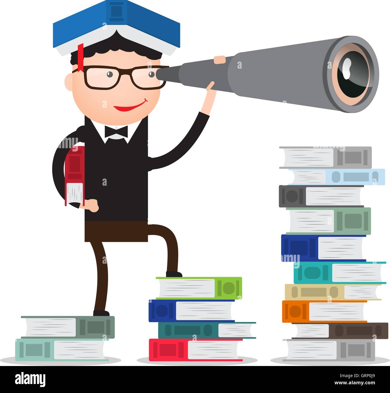 Cartoon college student looking sign hi-res stock photography and ...