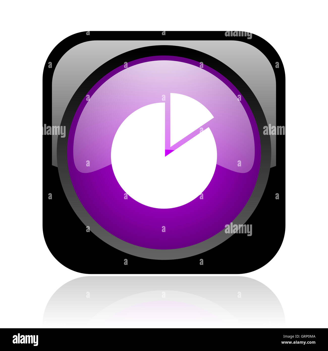 chart black and violet square web glossy icon Stock Photo - Alamy