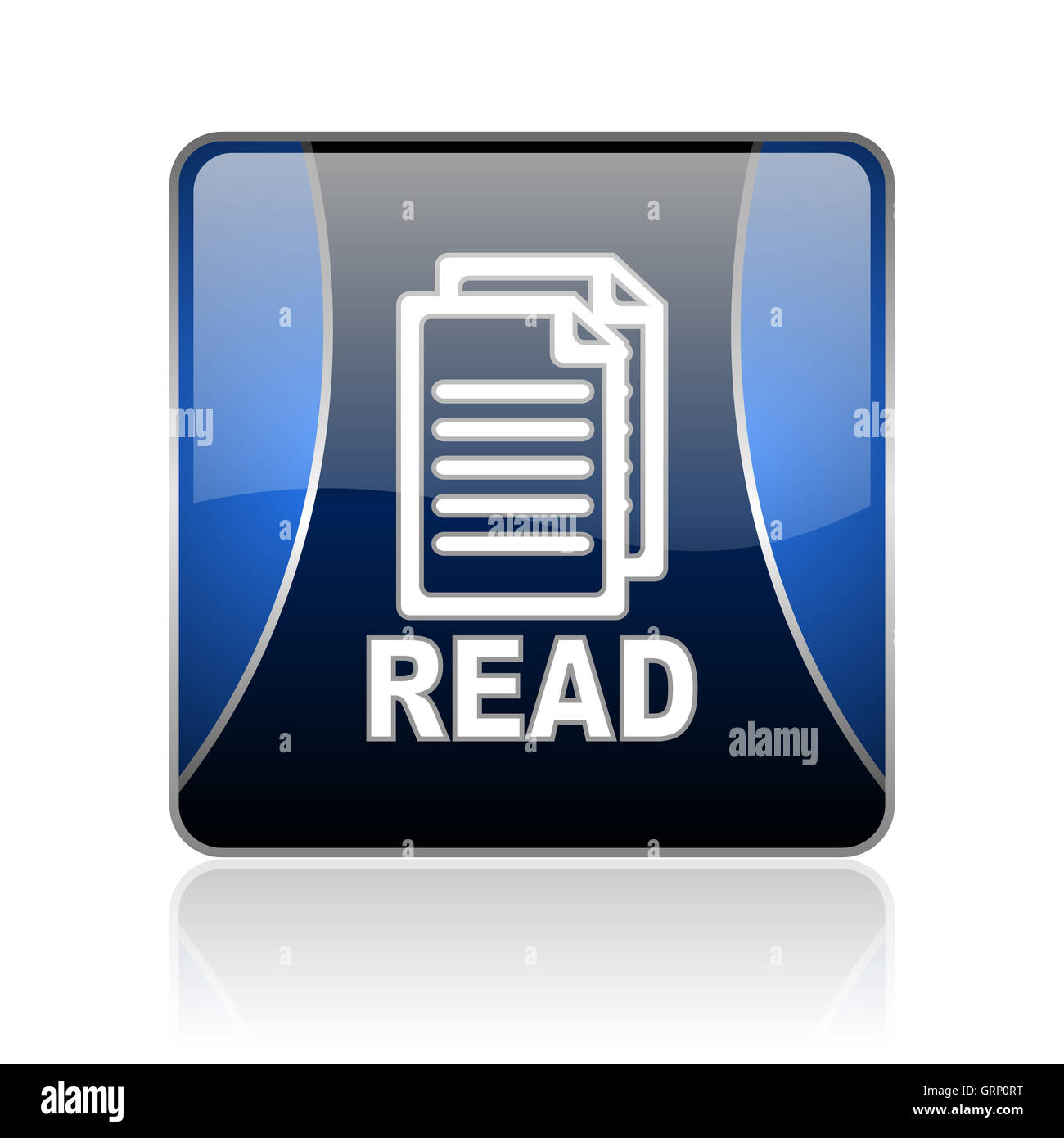 read blue square web glossy icon Stock Photo - Alamy