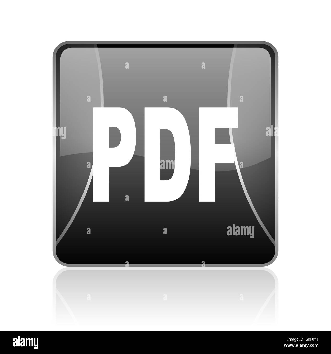 pdf black square web glossy icon Stock Photo - Alamy
