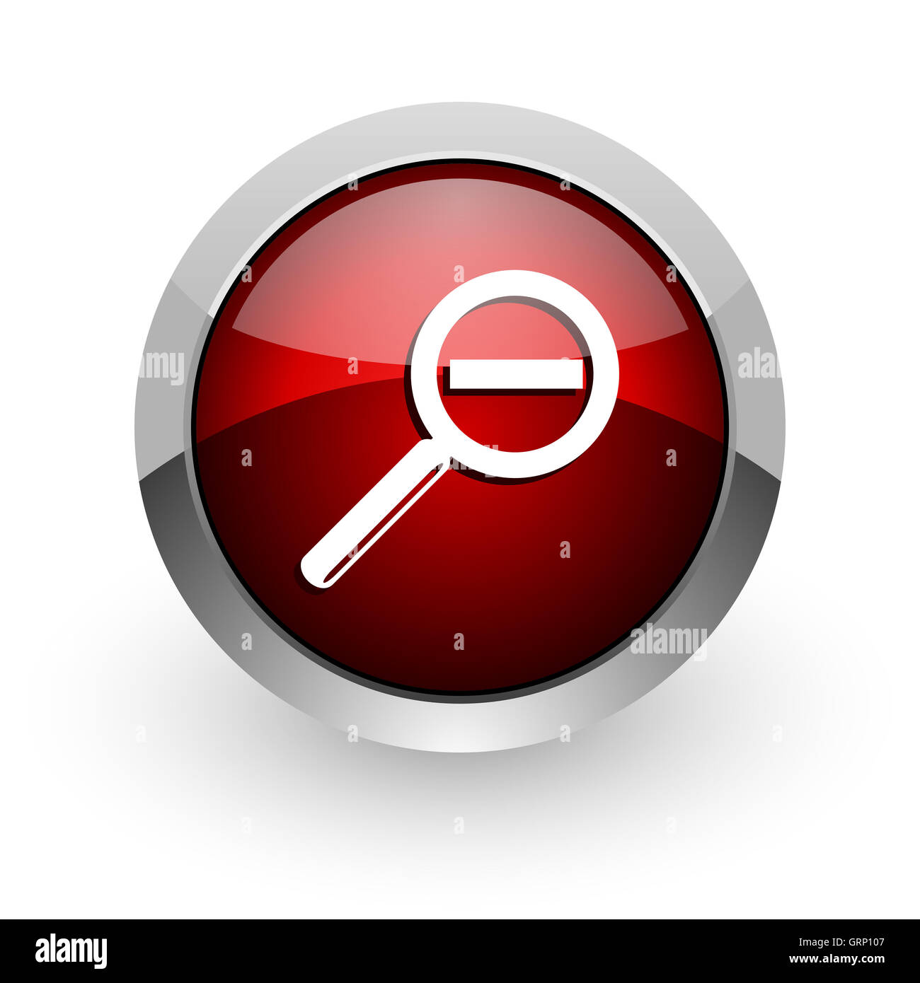magnification red circle web glossy icon Stock Photo - Alamy