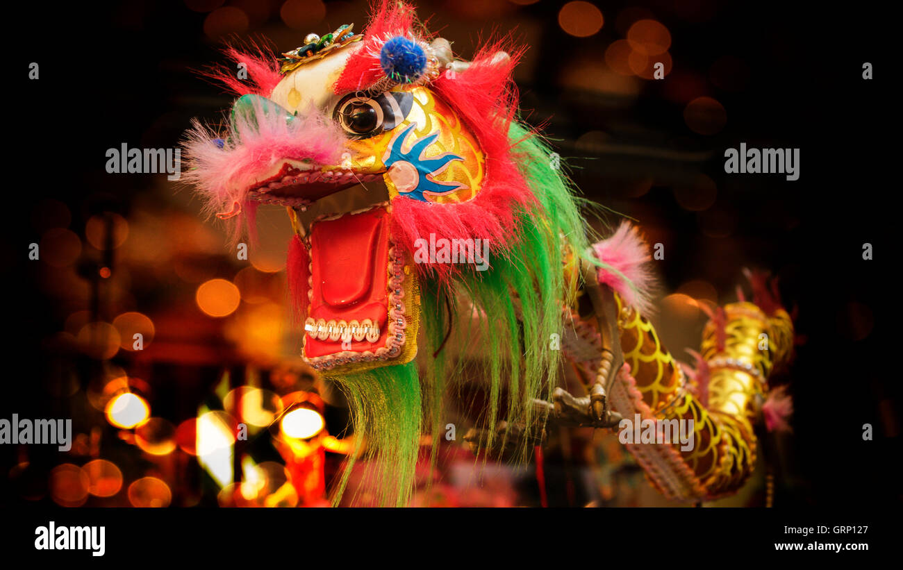 Colorful Chinese Dragon on display in Chinatown Stock Photo - Alamy
