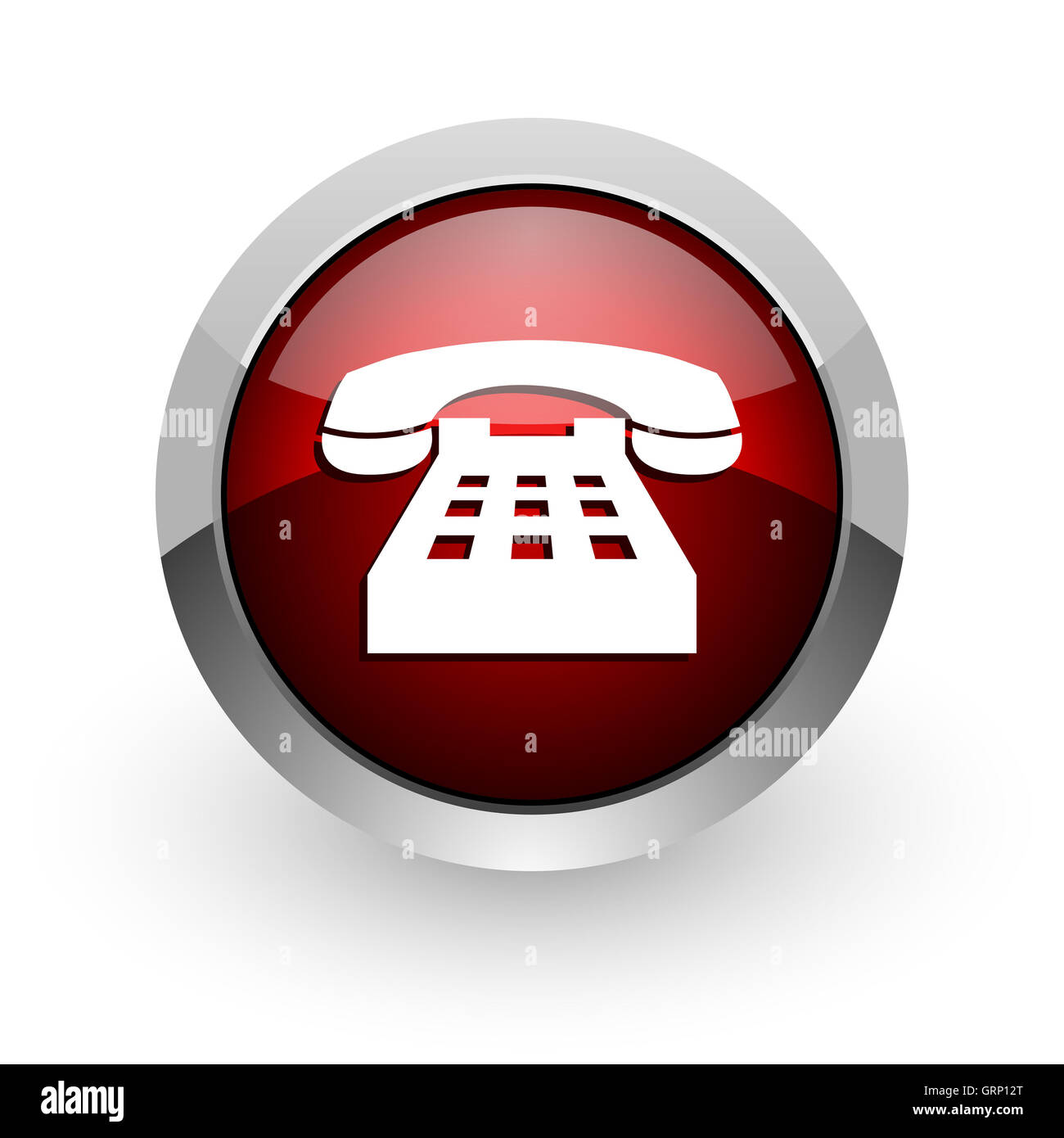 Glossy red button phone symbol hi-res stock photography and images - Alamy