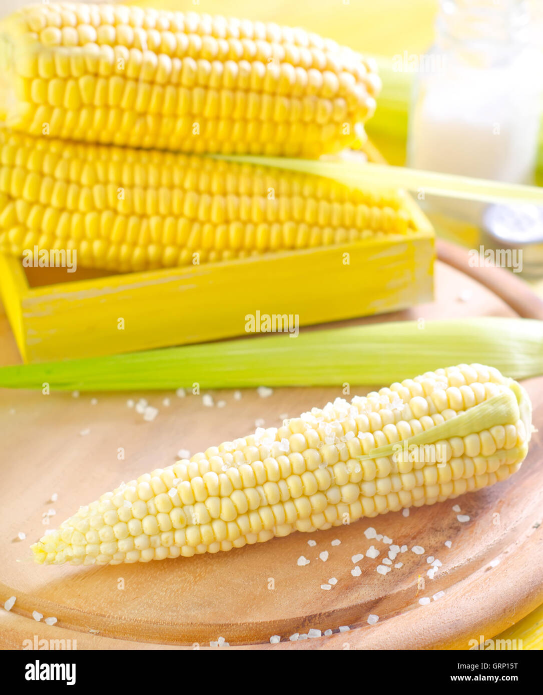 Corn with salt Stock Photo - Alamy