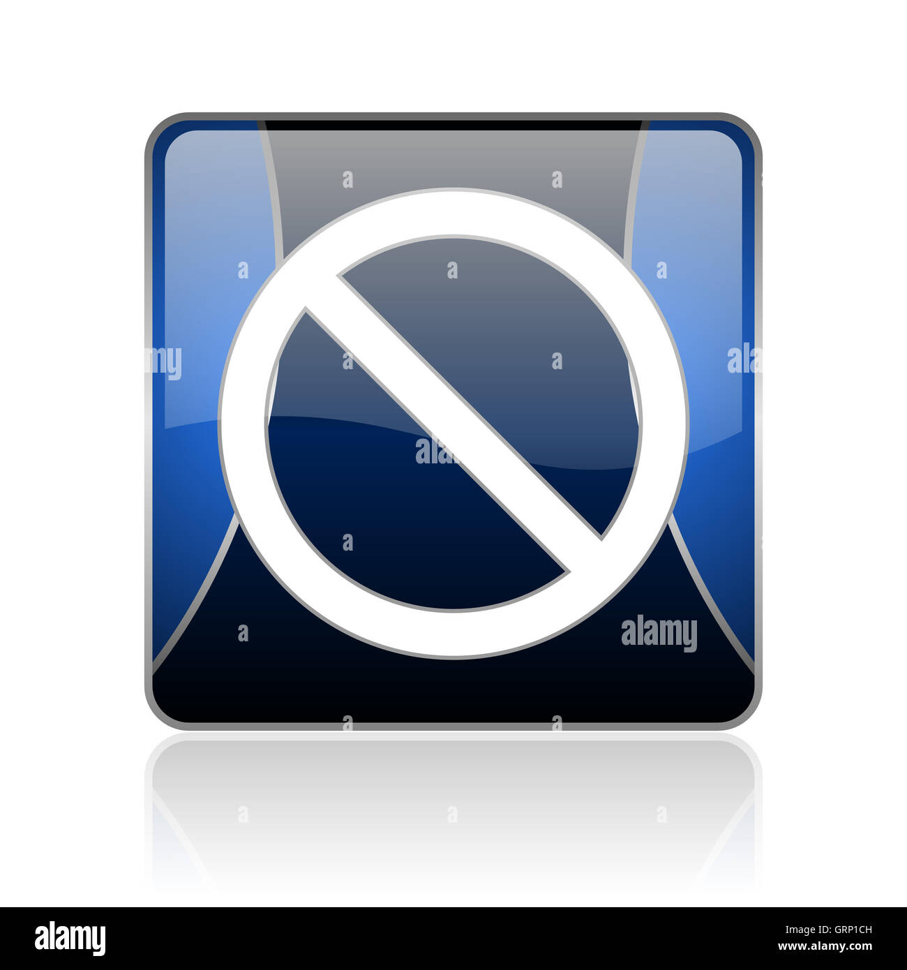 access denied blue square web glossy icon Stock Photo - Alamy
