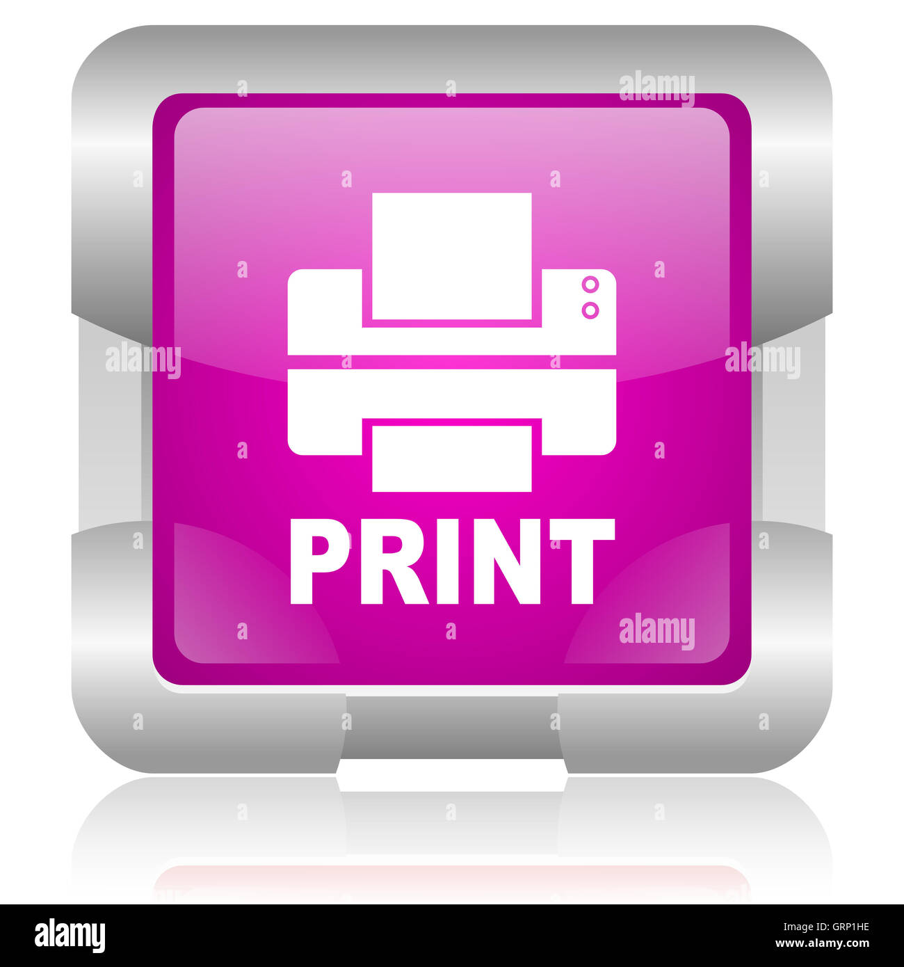 print pink square web glossy icon Stock Photo - Alamy