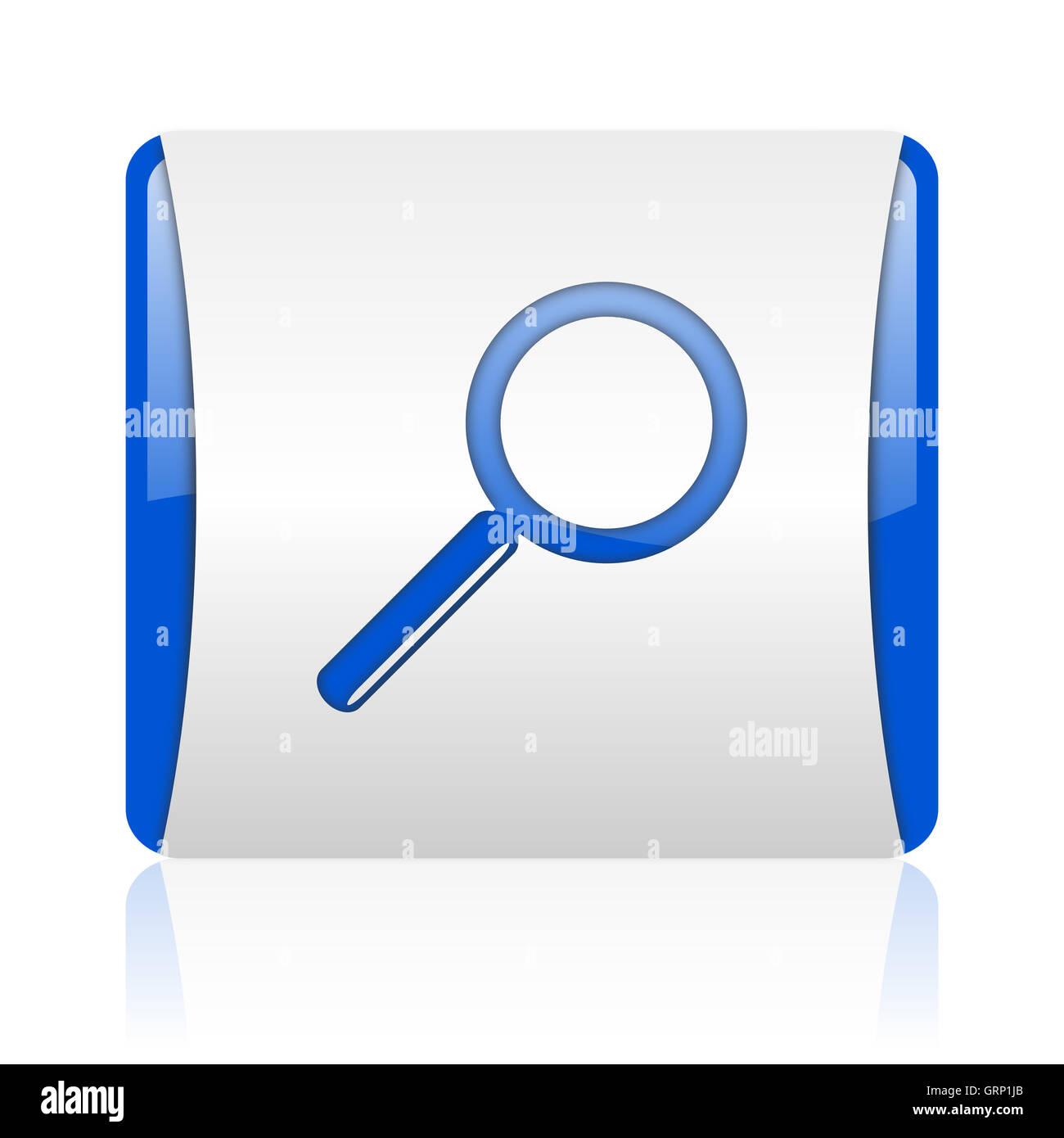 search blue square web glossy icon Stock Photo - Alamy