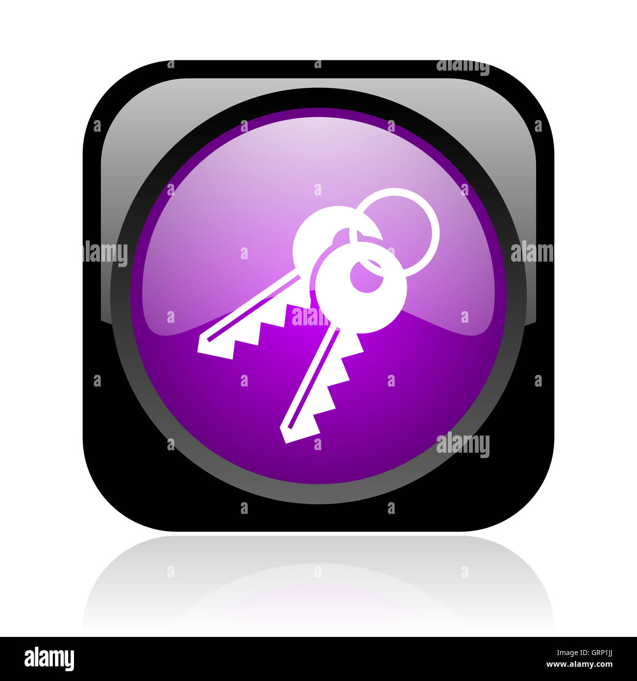 keys black and violet square web glossy icon Stock Photo - Alamy