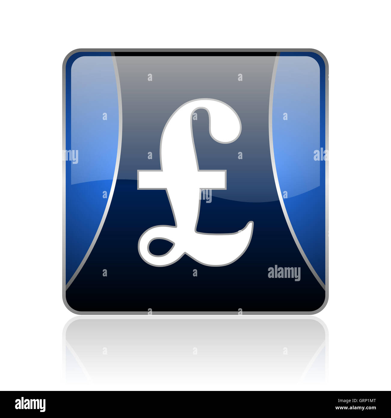 Pound icon glossy blue hi-res stock photography and images - Alamy