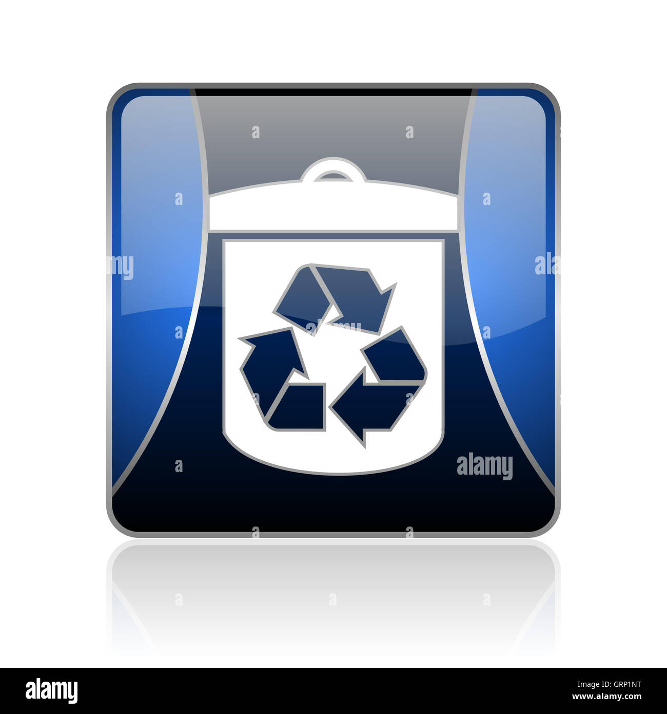 Recycling symbol icon blue square hi-res stock photography and images ...