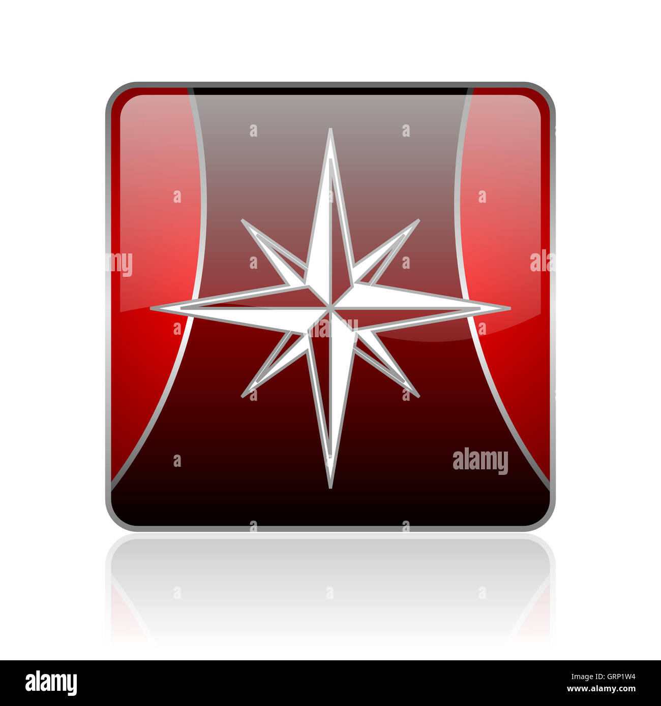 compass red square web glossy icon Stock Photo - Alamy
