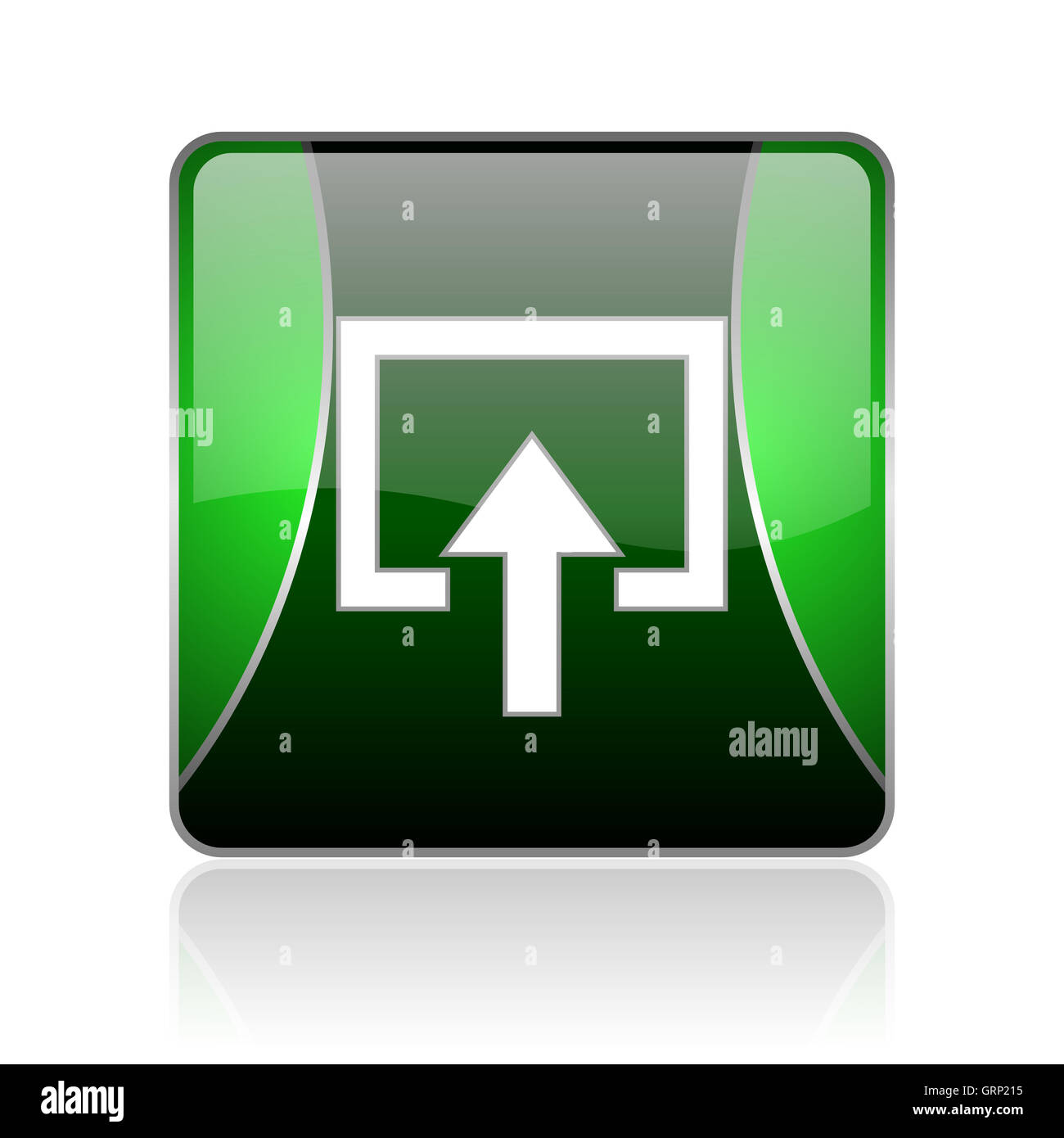 enter black and green square web glossy icon Stock Photo - Alamy