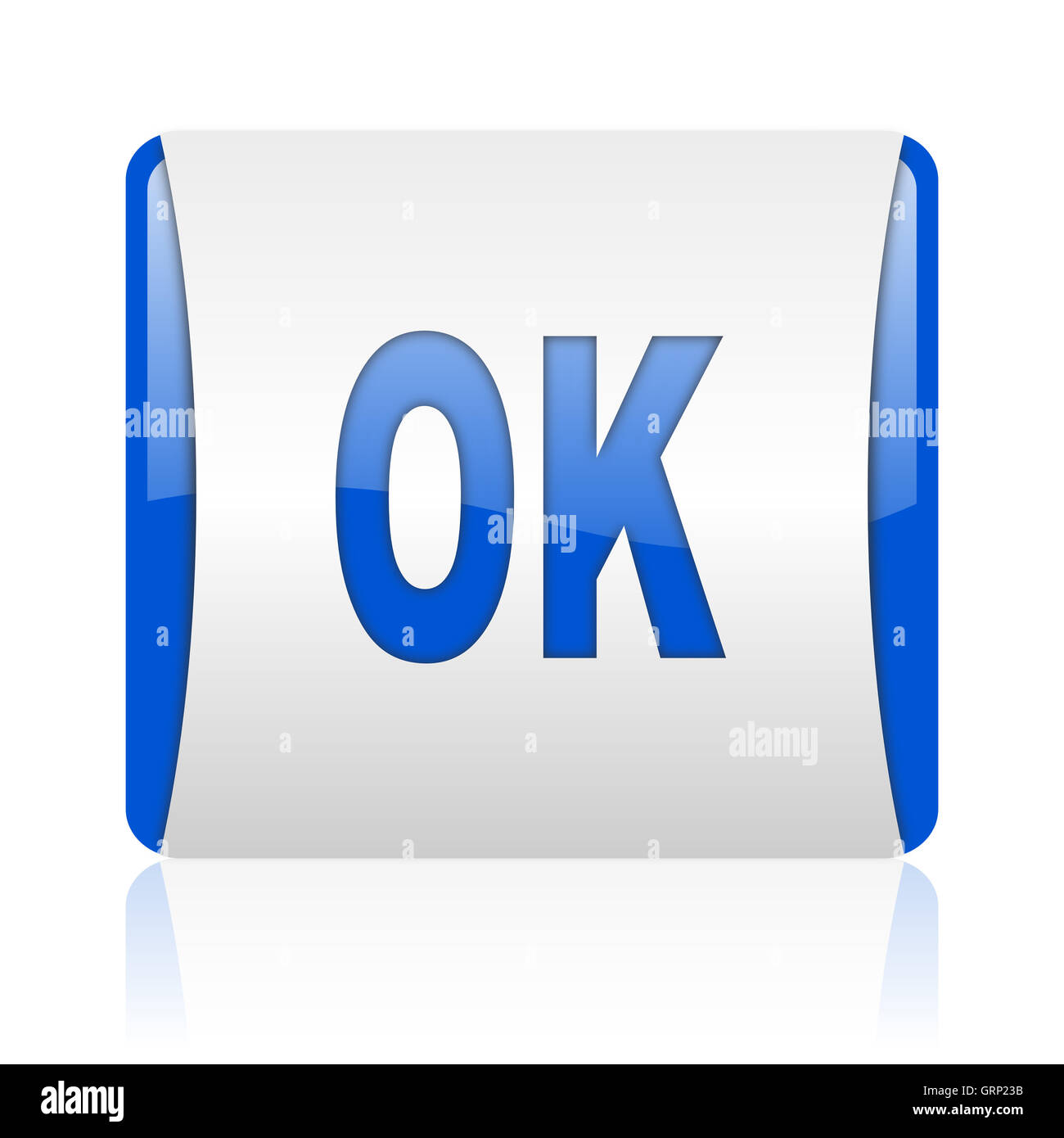 ok blue square web glossy icon Stock Photo - Alamy