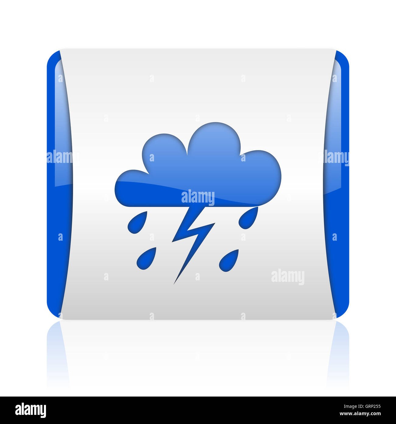 weather forecast blue square web glossy icon Stock Photo - Alamy