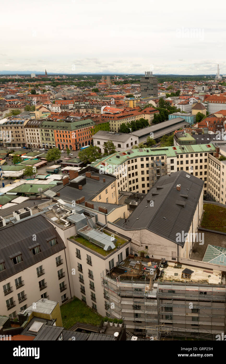 Munich, Germany- May 31, 2016: Rooftop view of Munich. Munich, Bavaria ...