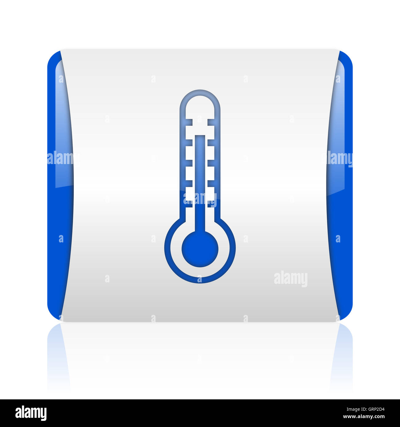 thermometer blue square web glossy icon Stock Photo - Alamy