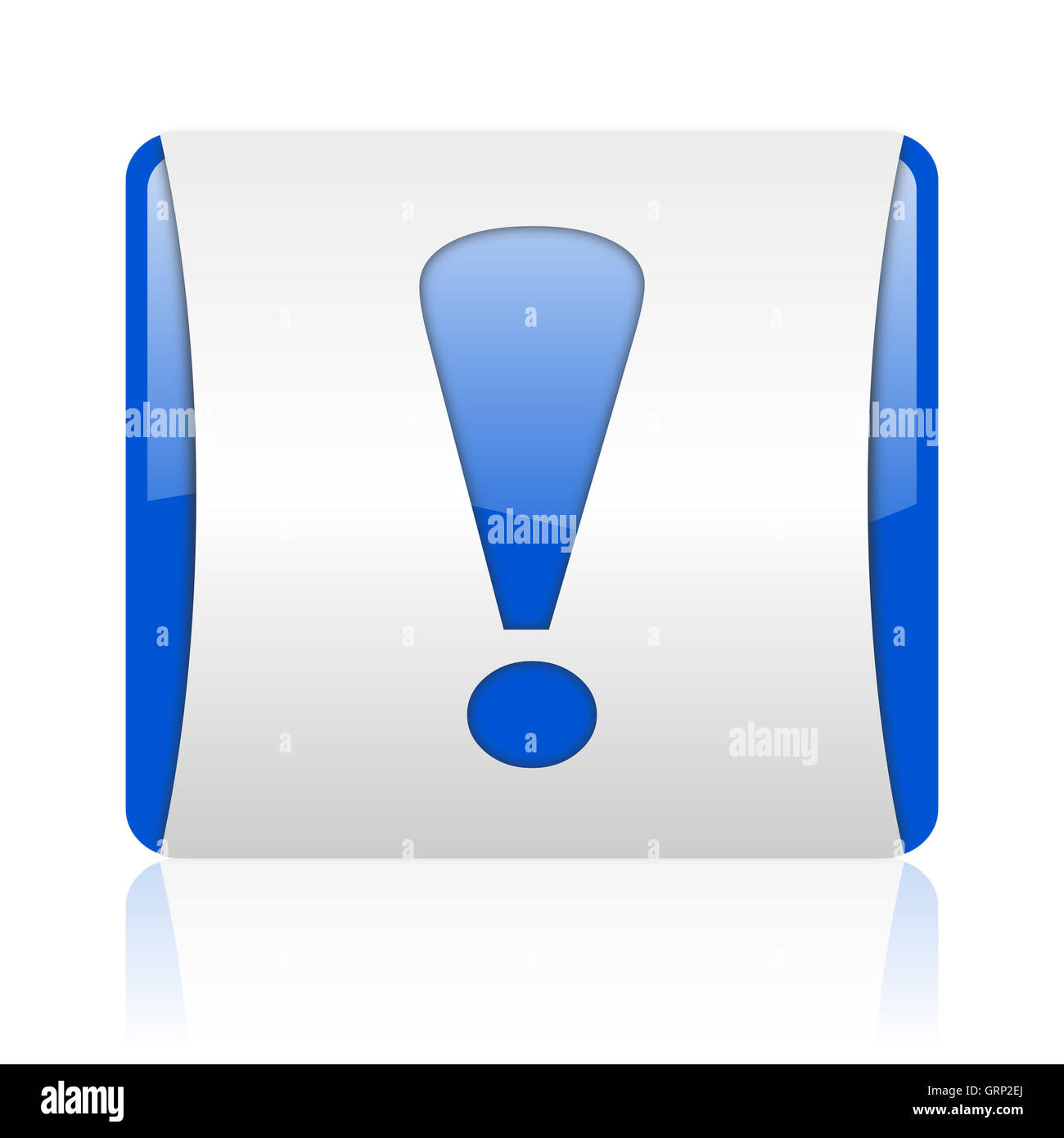 exclamation sign blue square web glossy icon Stock Photo - Alamy