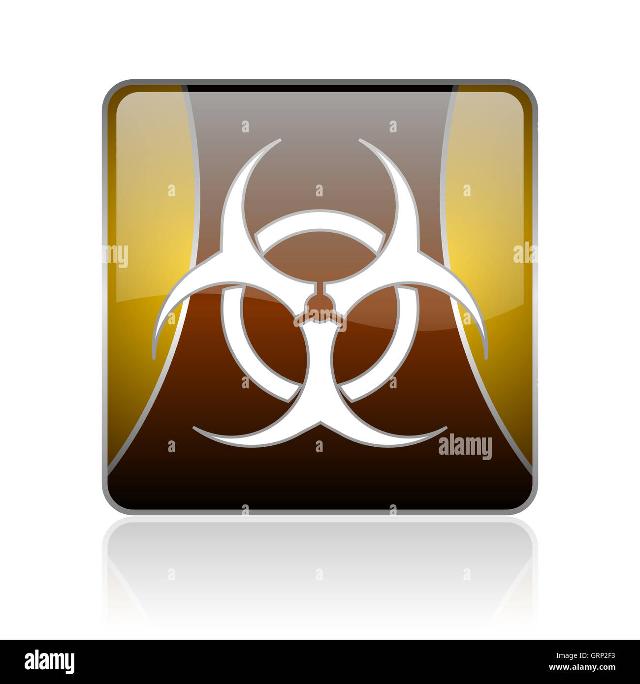 virus golden square web glossy icon Stock Photo - Alamy