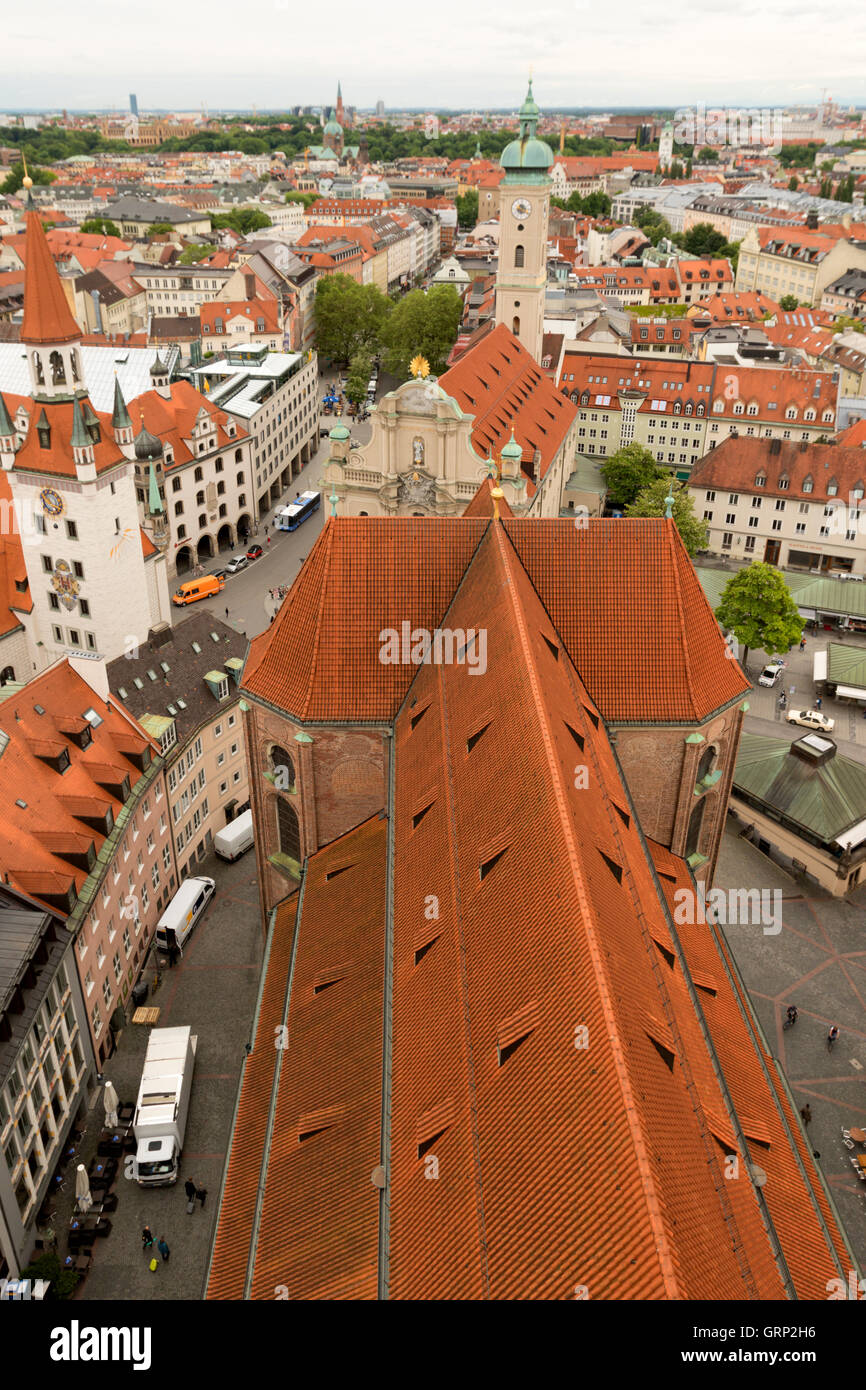 Munich, Germany- May 31, 2016: Rooftop view of Munich. Munich, Bavaria ...