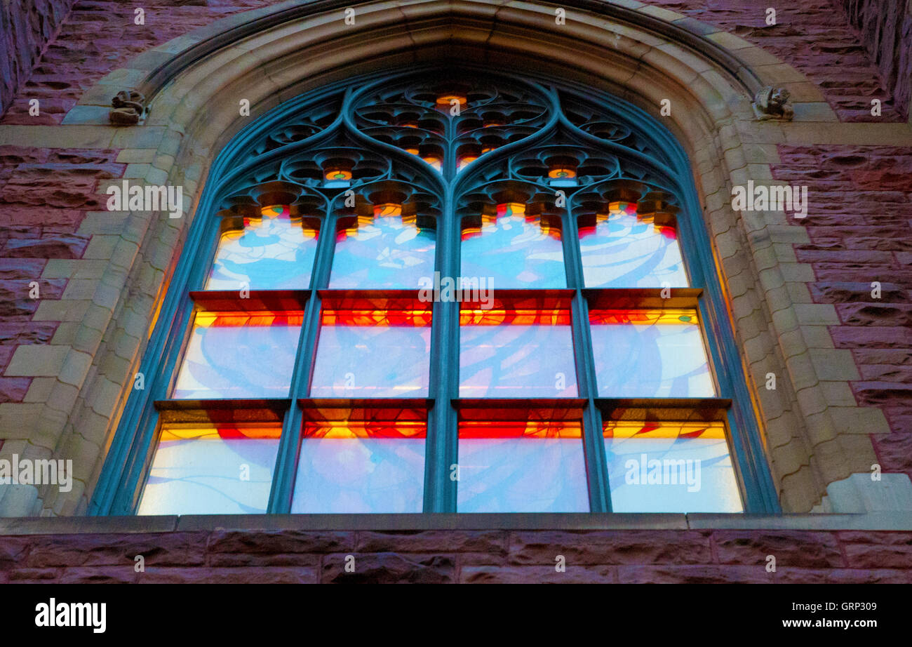 Detail facade illuminated church window hi-res stock photography and ...