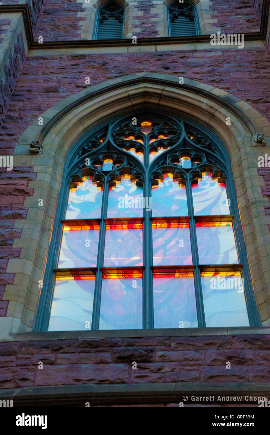 Detail facade illuminated church window hi-res stock photography and ...