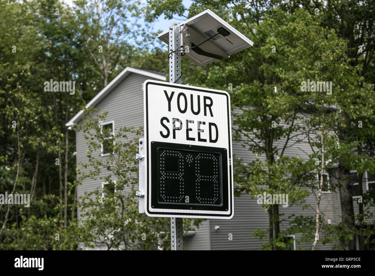 Solar Powered Speed Sign High Resolution Stock Photography and Images ...