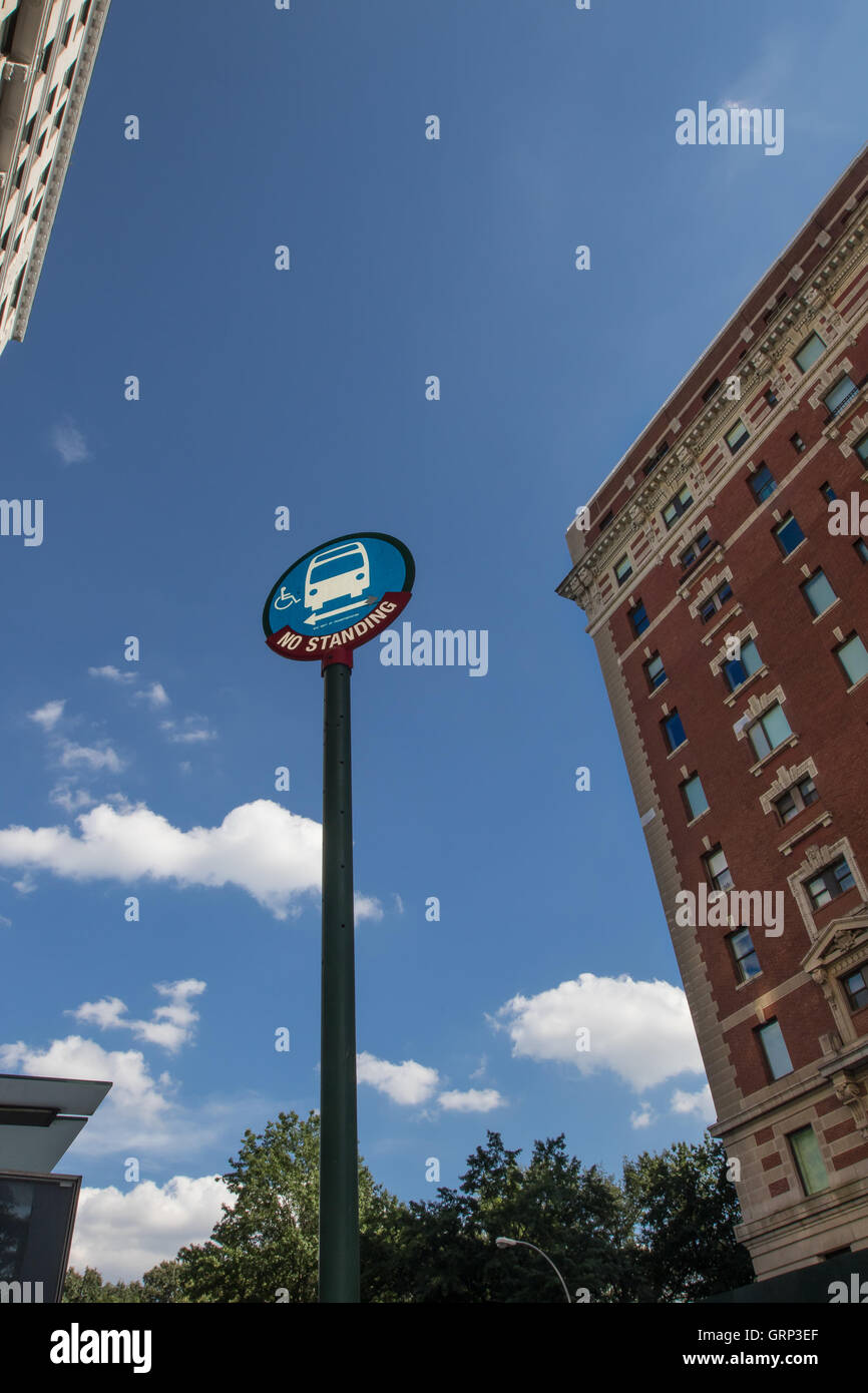 Bus stop sign nyc hi-res stock photography and images - Alamy