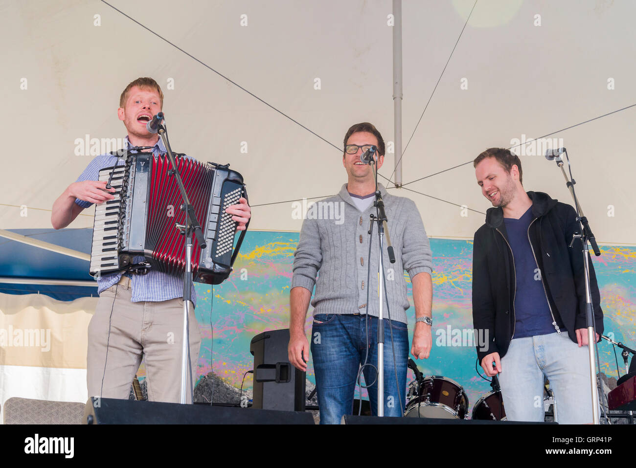 British folk group the Young'uns performing at Canmore Folk Music ...