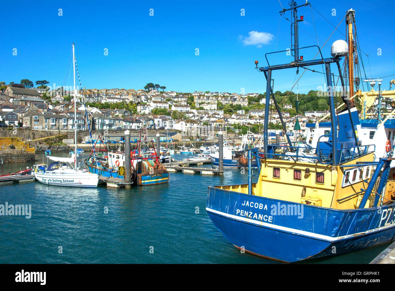 Boat in the harbour at penzance cornwall hi-res stock photography and ...
