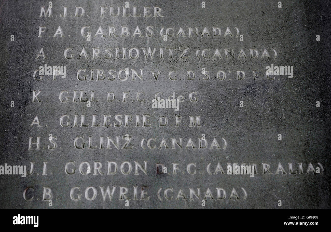 Dambusters Memorial, Guy Gibson, Woodhall Spa, Lincolnshire Stock Photo ...