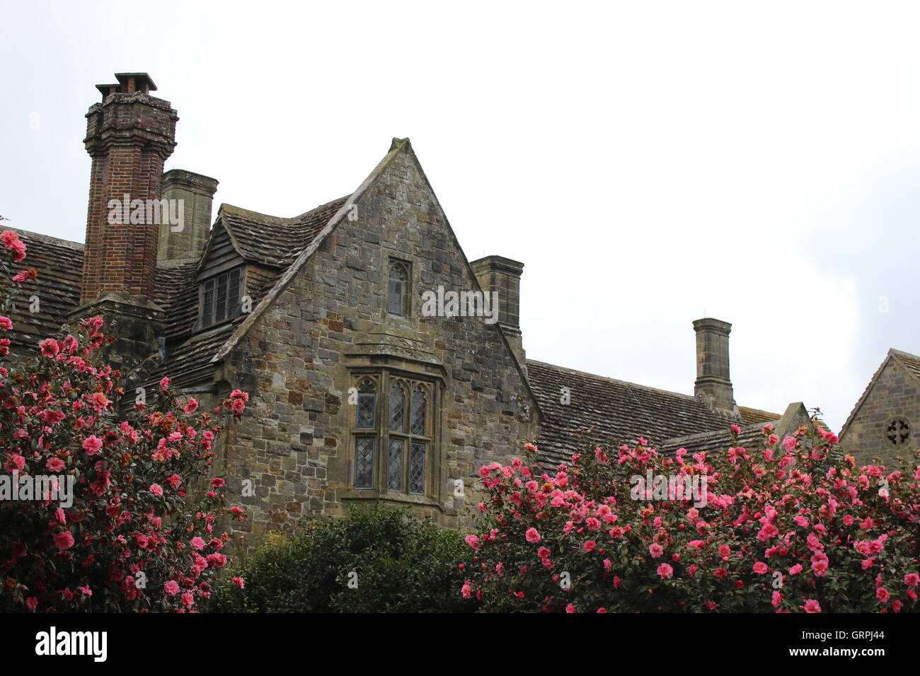 Manor House with flowers Stock Photo - Alamy