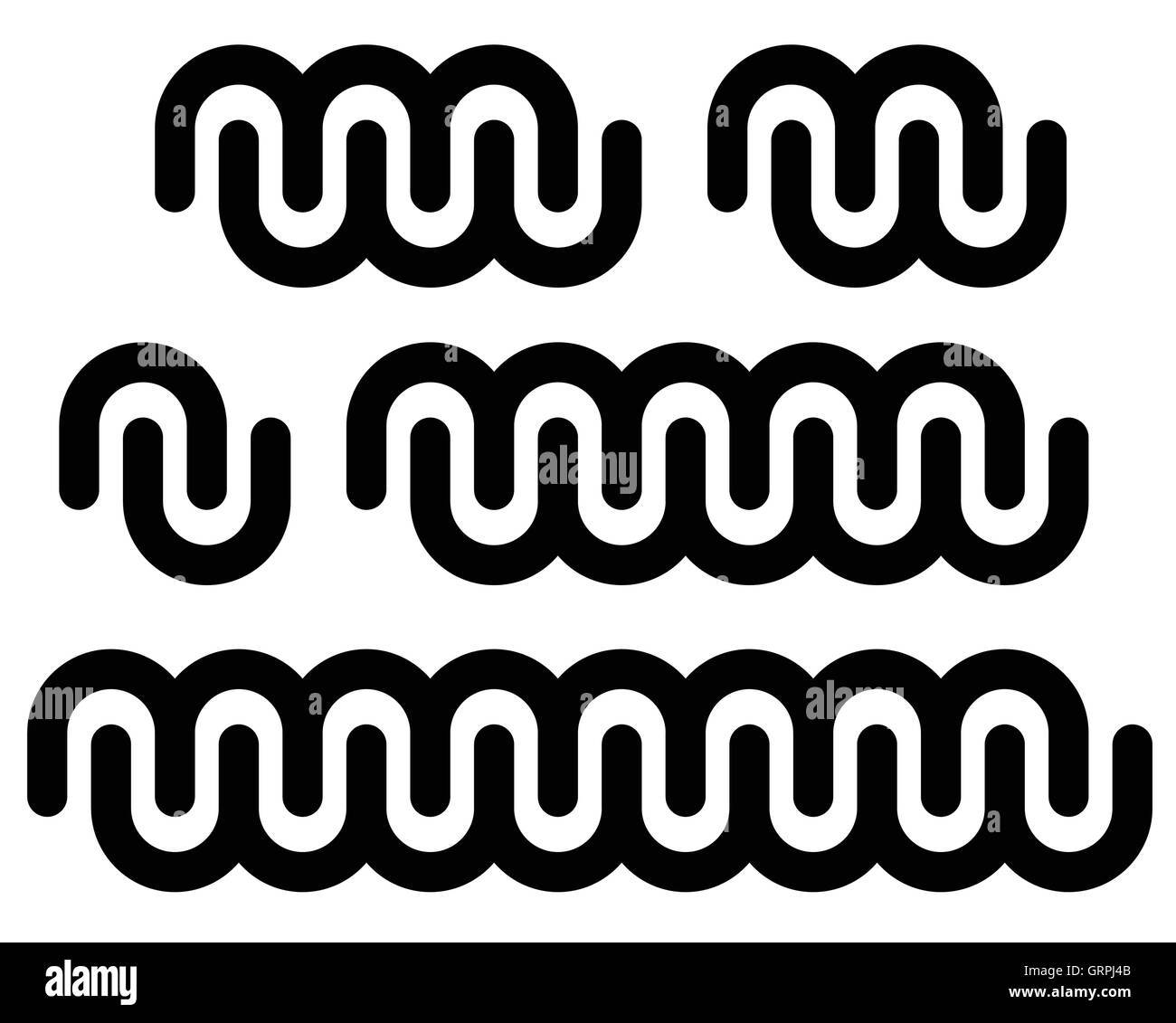 Wavy, billowy chain / rope like design elements Stock Vector Image ...