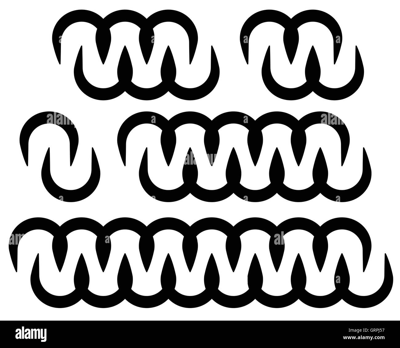 Wavy, billowy chain / rope like design elements Stock Vector Image ...