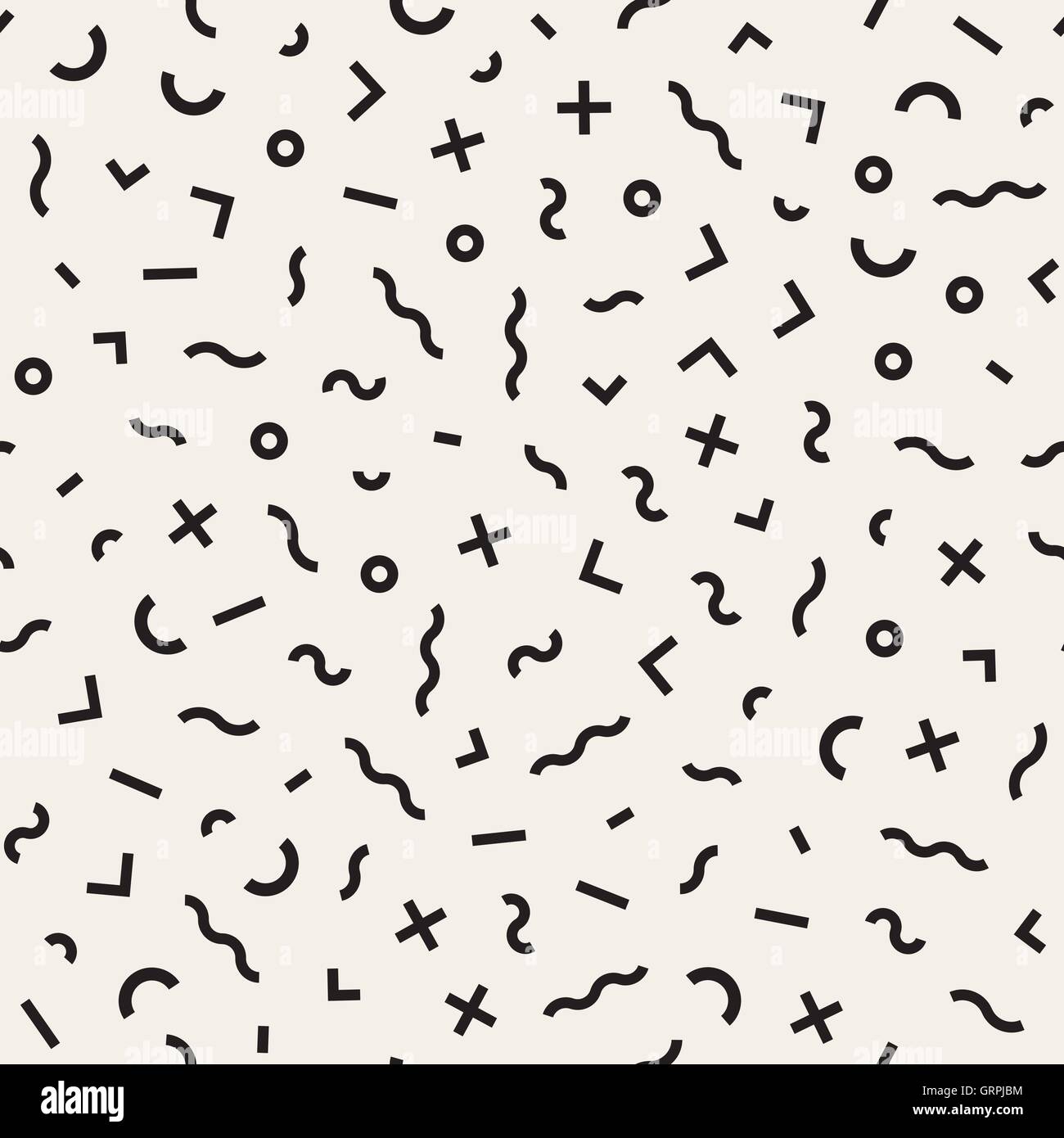 Vector Seamless Black And White Jumble Shapes Pattern Stock Vector ...