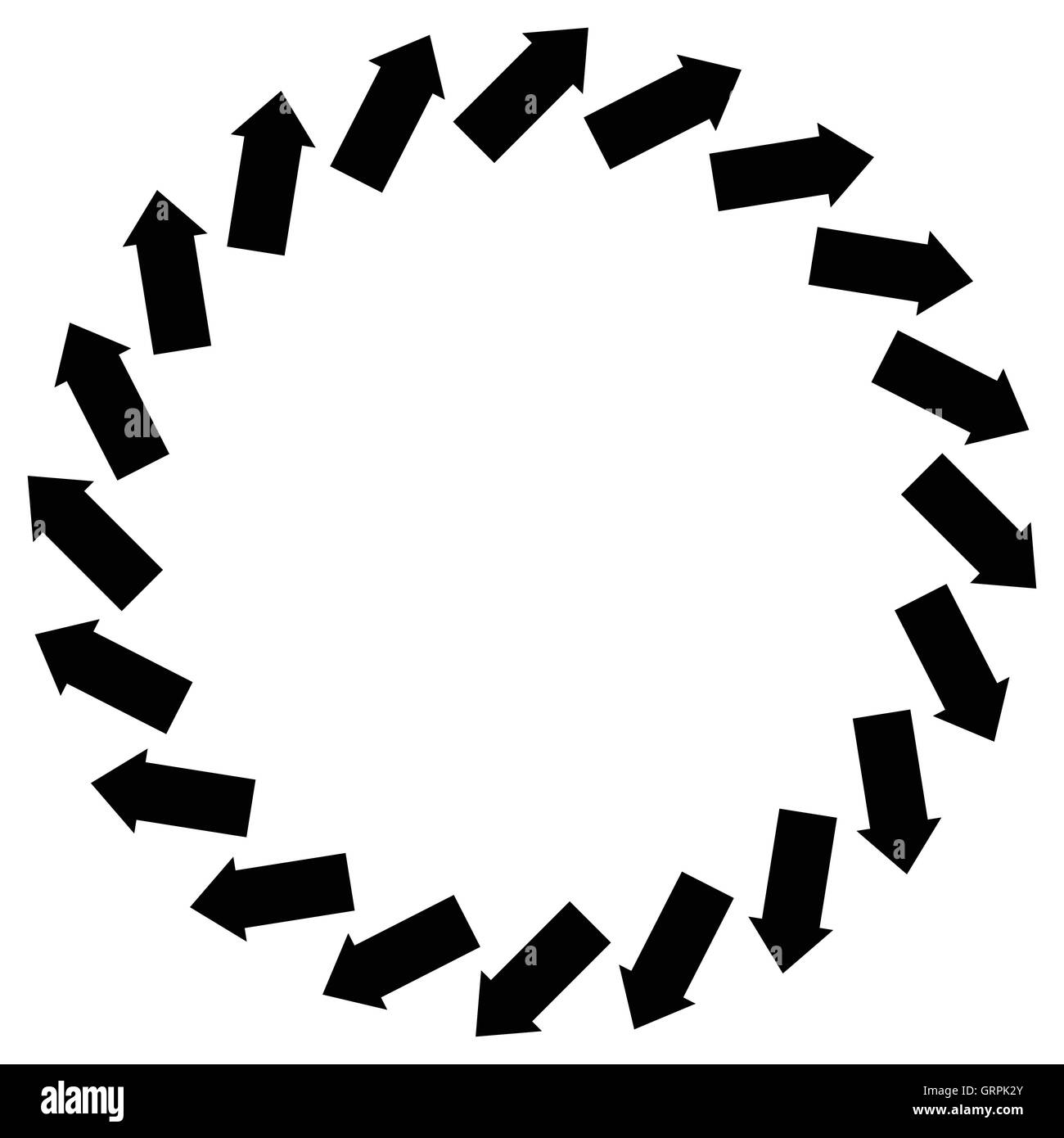 Concentric arrows symbol to illustrate rotation, gyration, torsion ...