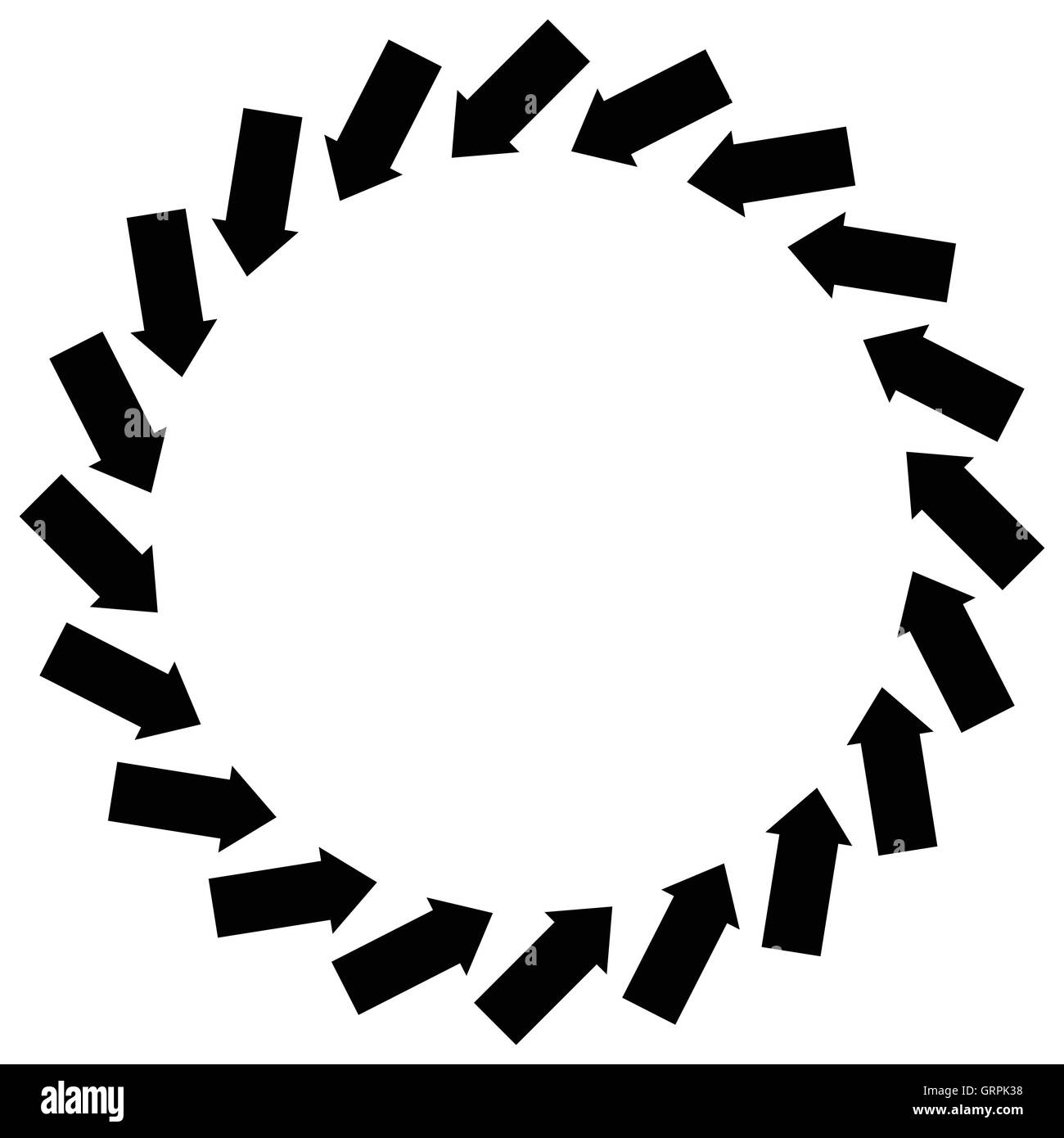 Concentric arrows symbol to illustrate rotation, gyration, torsion ...